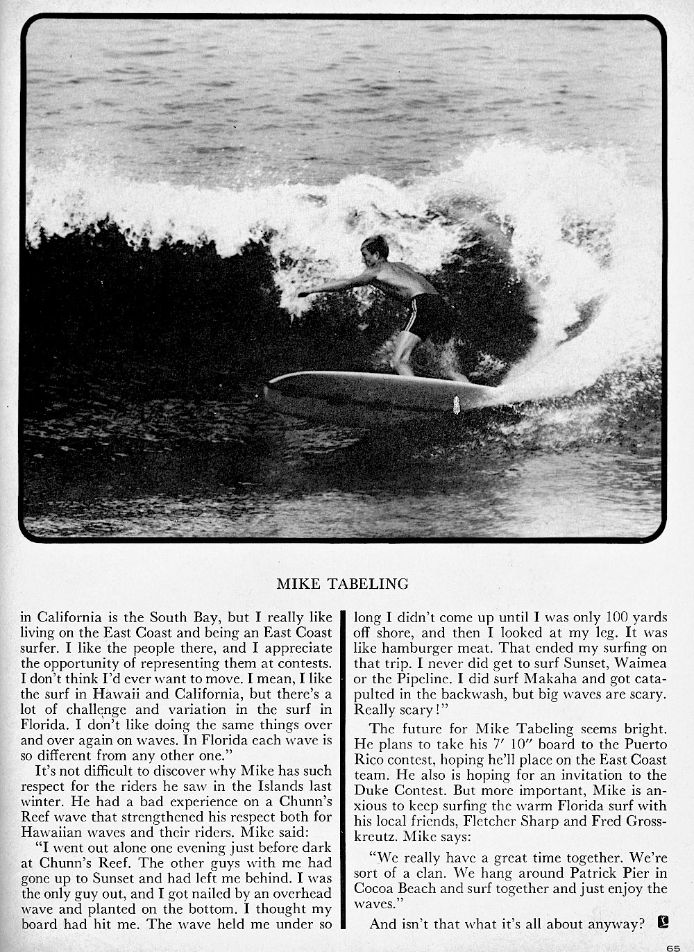 Florida's Hall of Famers- Mike Tabeling - Florida Surf Museum